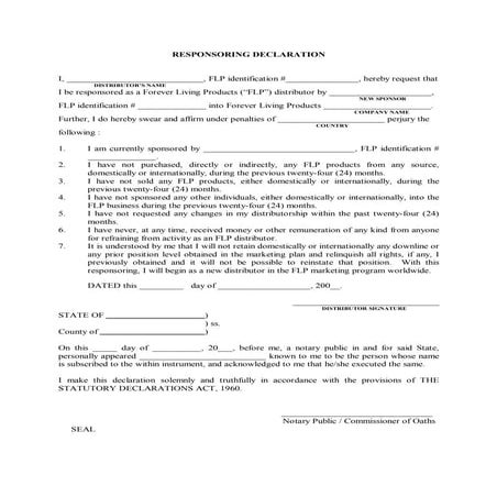 Responsoring Affidavit Form_2014 - FBO | PDF