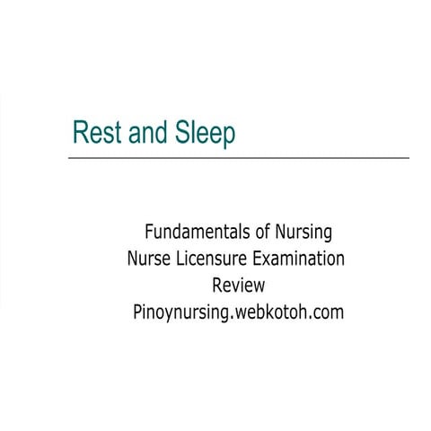 Rest And Sleep | PPT