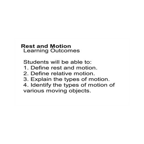 Rest and motion Basic concepts | PDF