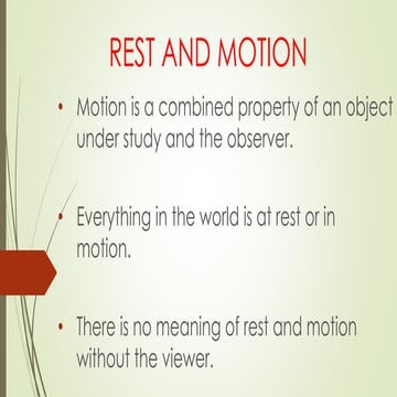 Rest and motion ppt | PPTX