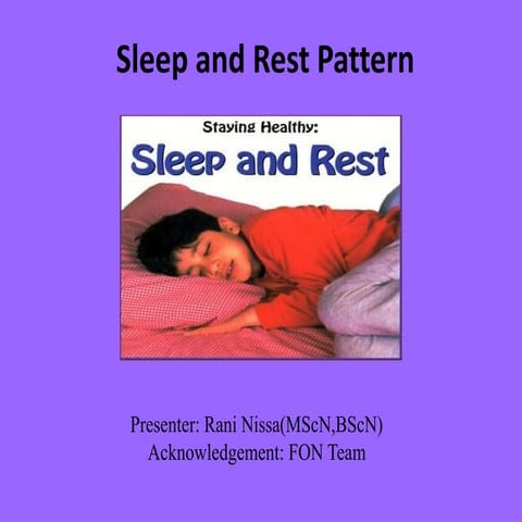 Rest and Sleep pattern.pptnnkkkkkkkllllll | PPT