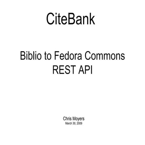 Biblio to Fedora Commons REST API | PPT