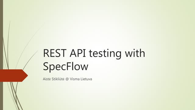 REST API testing with SpecFlow | PPTX REST API testing with SpecFlow | PPTX