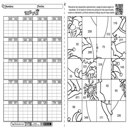Restas con-llevadas-de-3-dígitos-07 b- | PDF