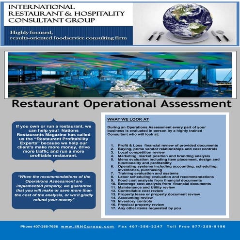 Restaurant Assessments | PDF