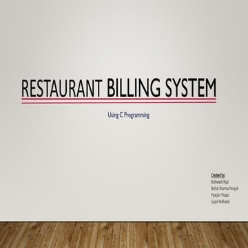 Restaurant billing system project C program .pptx