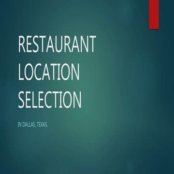 Restaurant data | PPTX