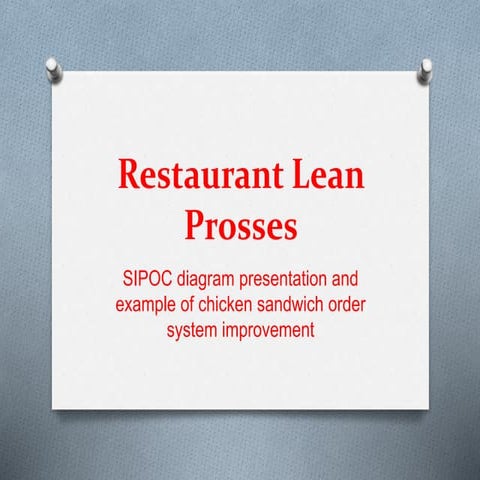 Restaurant lean prosses | PPTX