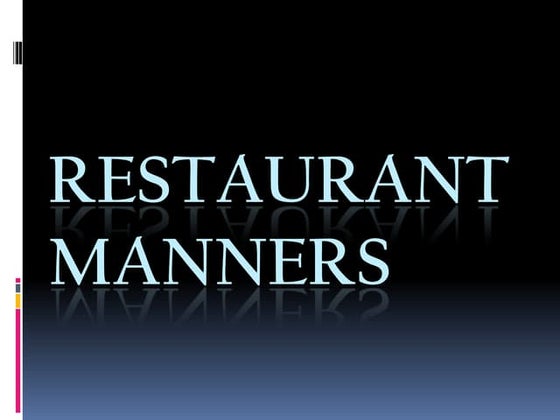 Table manners | PPT