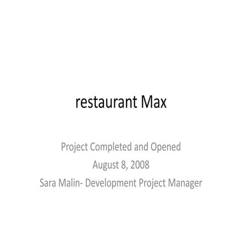 Restaurant Max | PPTX