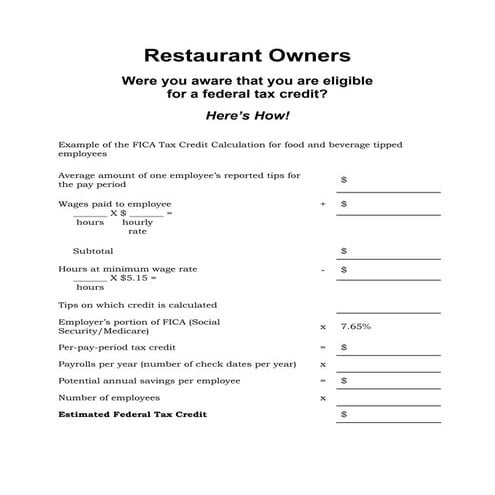 Restaurant Payroll Reports | PDF