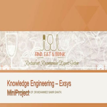 Restaurant Recommender Exsys. - CORVID | PPSX