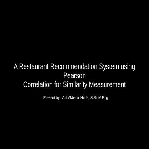 Restaurant recommender system | PDF
