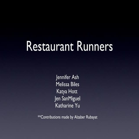 Restaurant runners v8 | PPT