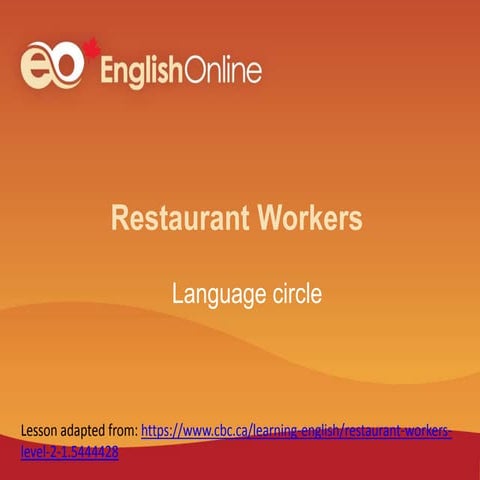 Restaurant workers | PPTX | Job Search | Careers