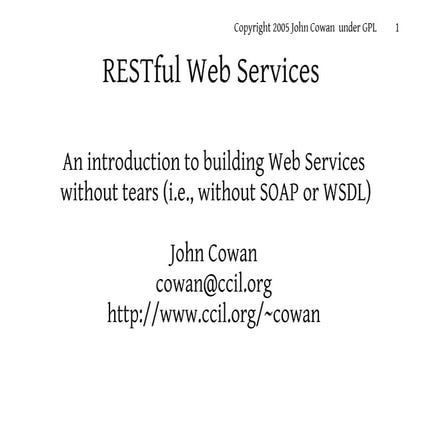 RESTful WebServices | PPT