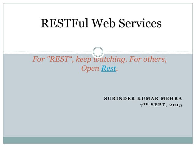 An Introduction To REST API | PPTX