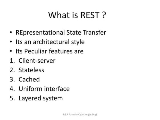 Developing RESTful WebServices using Jersey | PPT Developing RESTful WebServices using Jersey | PPT