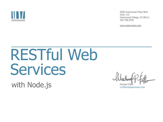 Restful web services with nodejs | PPT Restful web services with nodejs | PPT