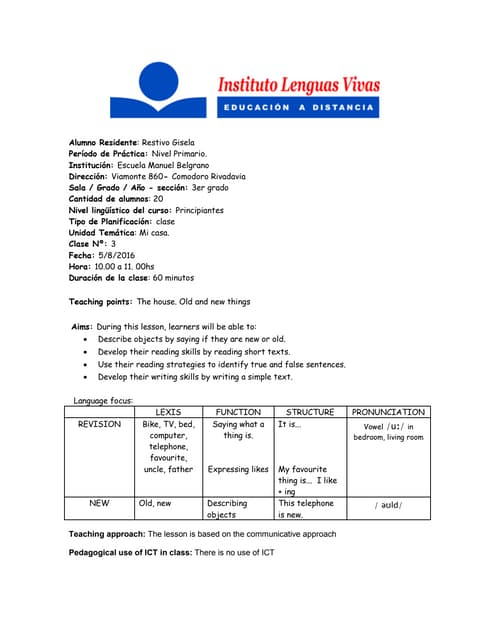 PPP sample lesson | DOCX | Educational Assessment | Education