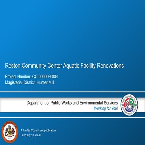 Reston Community Center Aquatic Facility Renovations | PPT