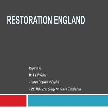 Restoration England | PPT