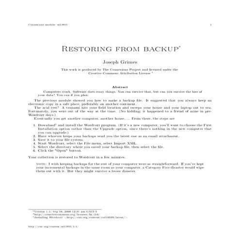 Restoring Your Computer From A Backup | PDF