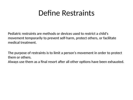 Child restraints for nursing students | PPTX