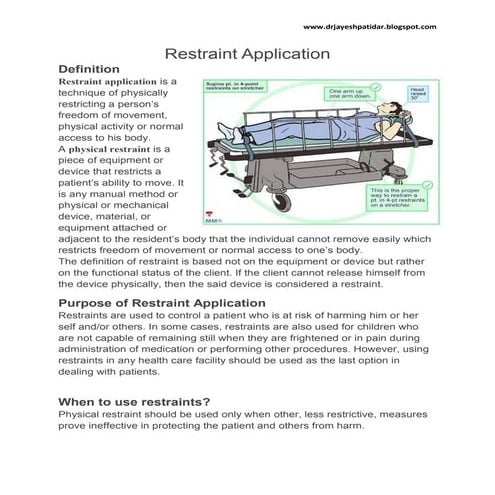 Restraint Application Guide for Patients' Safety | PDF
