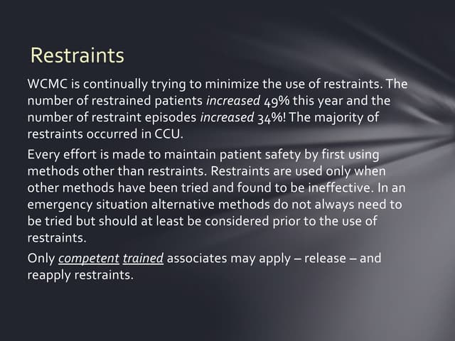 Restraining An Agitated Patient | PPTX