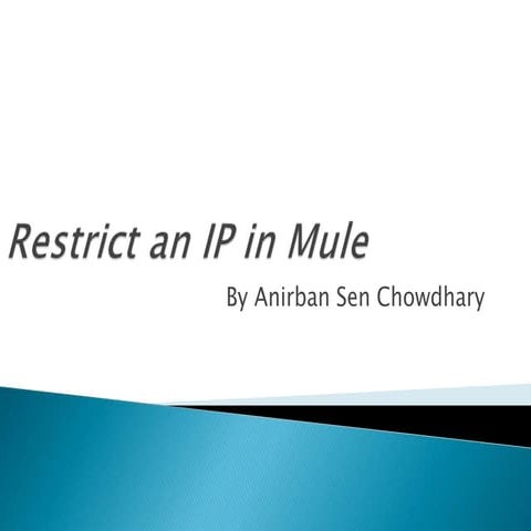 Restrict An Ip Pptx Computer Networking Computing