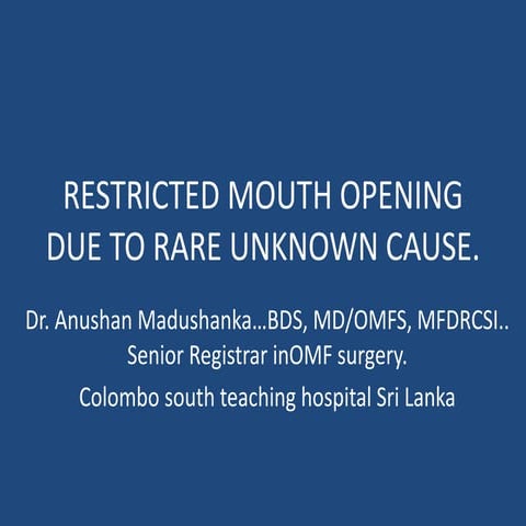 Restricted mouth opening | PPTX