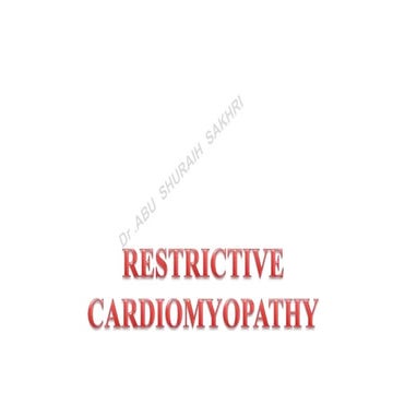 Restrictive cardiomyopathy | PPT