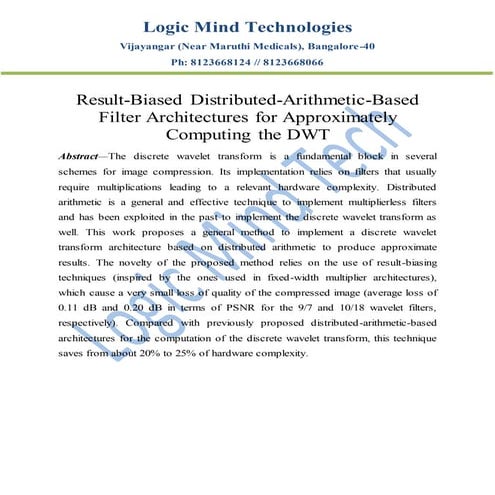 Result biased distributed-arithmetic-based | PDF