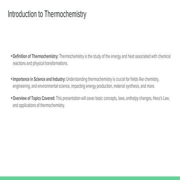 Thermochemistry And Its Definition Including Practical Application Pptx