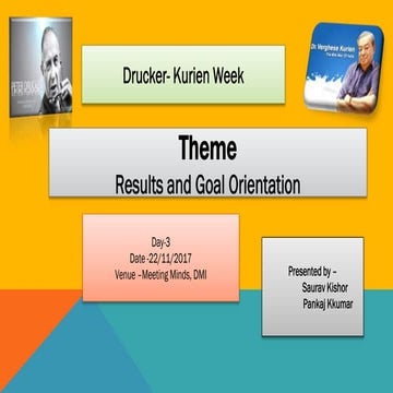 Results & Goal Orientation by Peter Drucker & Verghese Kurien | PPTX