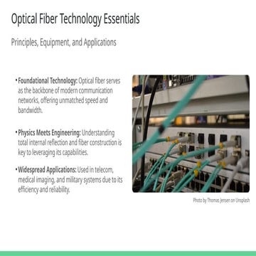 Optical Fiber Communication - Principles, Equipment, and Applications ...