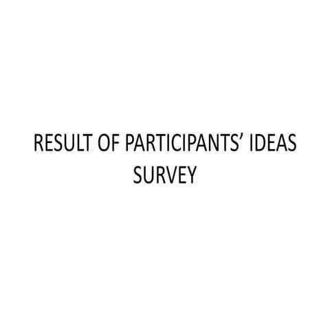 Result of participants’ ideas survey | PPTX