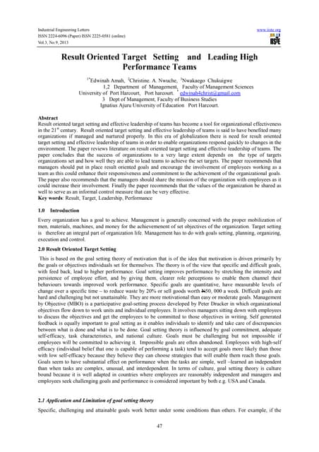 Management: Setting Targets | PDF