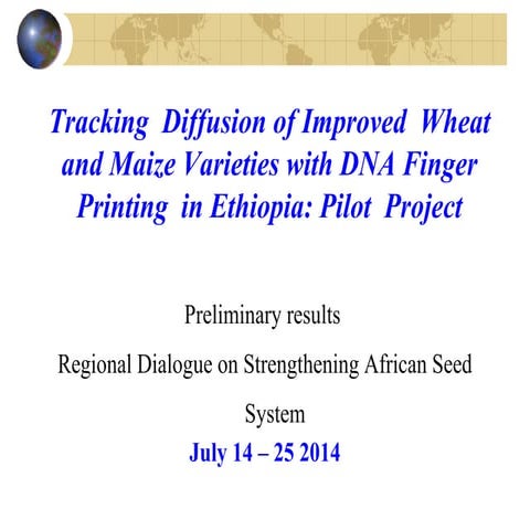 DNA Finger Printing of Maize and Wheat in Ethiopia | PPTX | Agriculture ...