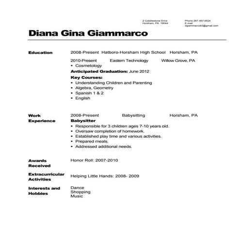 Resume | PDF | Daycare and Pre-School | Parenting