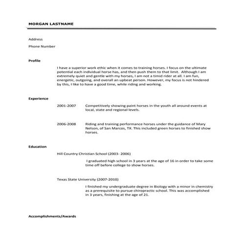 Resume (Equine) | PDF