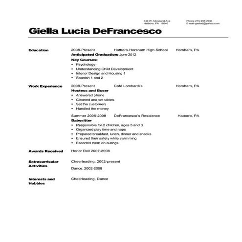 Resume alyssa devlin | DOCX