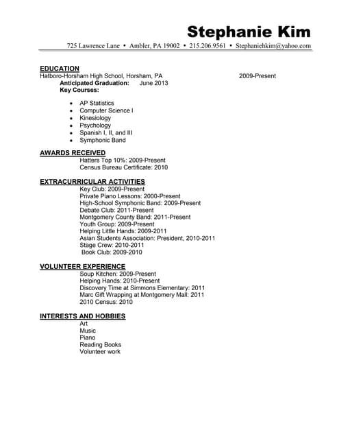 Resume sample emily wernndocx | DOCX