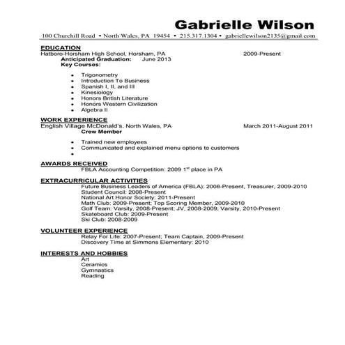 Resume benjamin blau | DOC