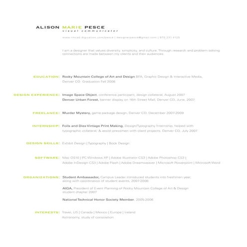 Alexis Roizen Resume | PDF