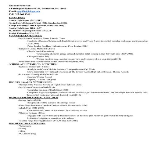Graham Patterson's Resume | PDF