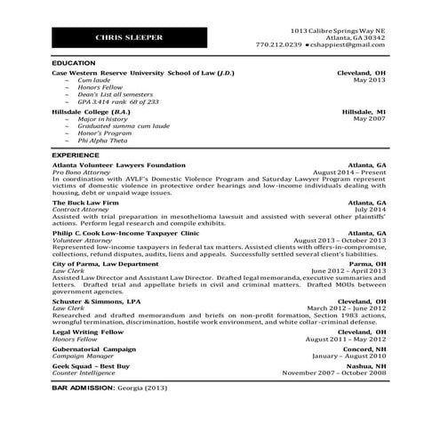 Chris Sleeper - Resume | PDF