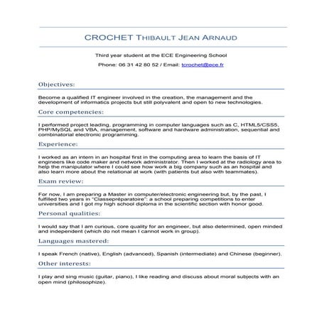 Resume [CROCHET Thibault] | DOCX
