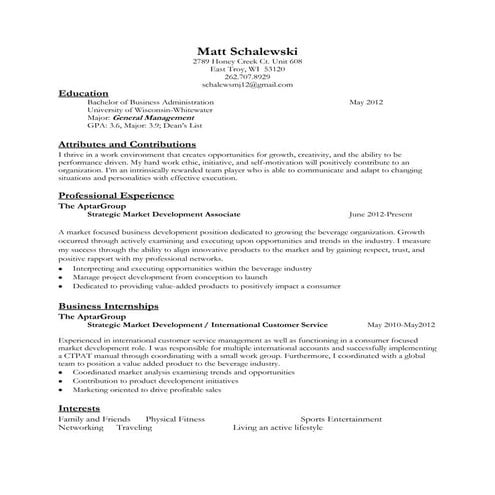 UWM Marketing Professor Bhatnagar letter of recommendation for Tim ...